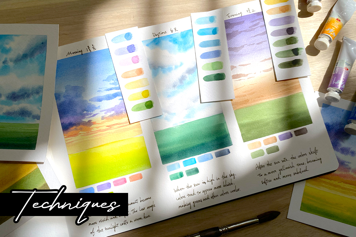 Techniques: How to paint different sky - chi & yayun Watercolor ...